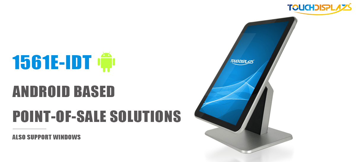 TOUCHDISPLAYS 1561E Portrait POS 15.6" | Swivel Dual OS - TouchDisplays